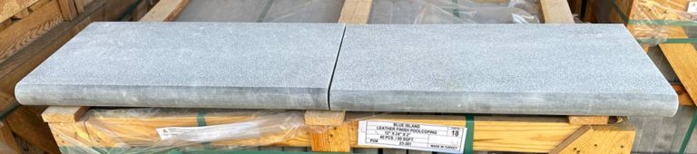 Blue Island Marble Leathered Bullnose Coping - Icon Tile
